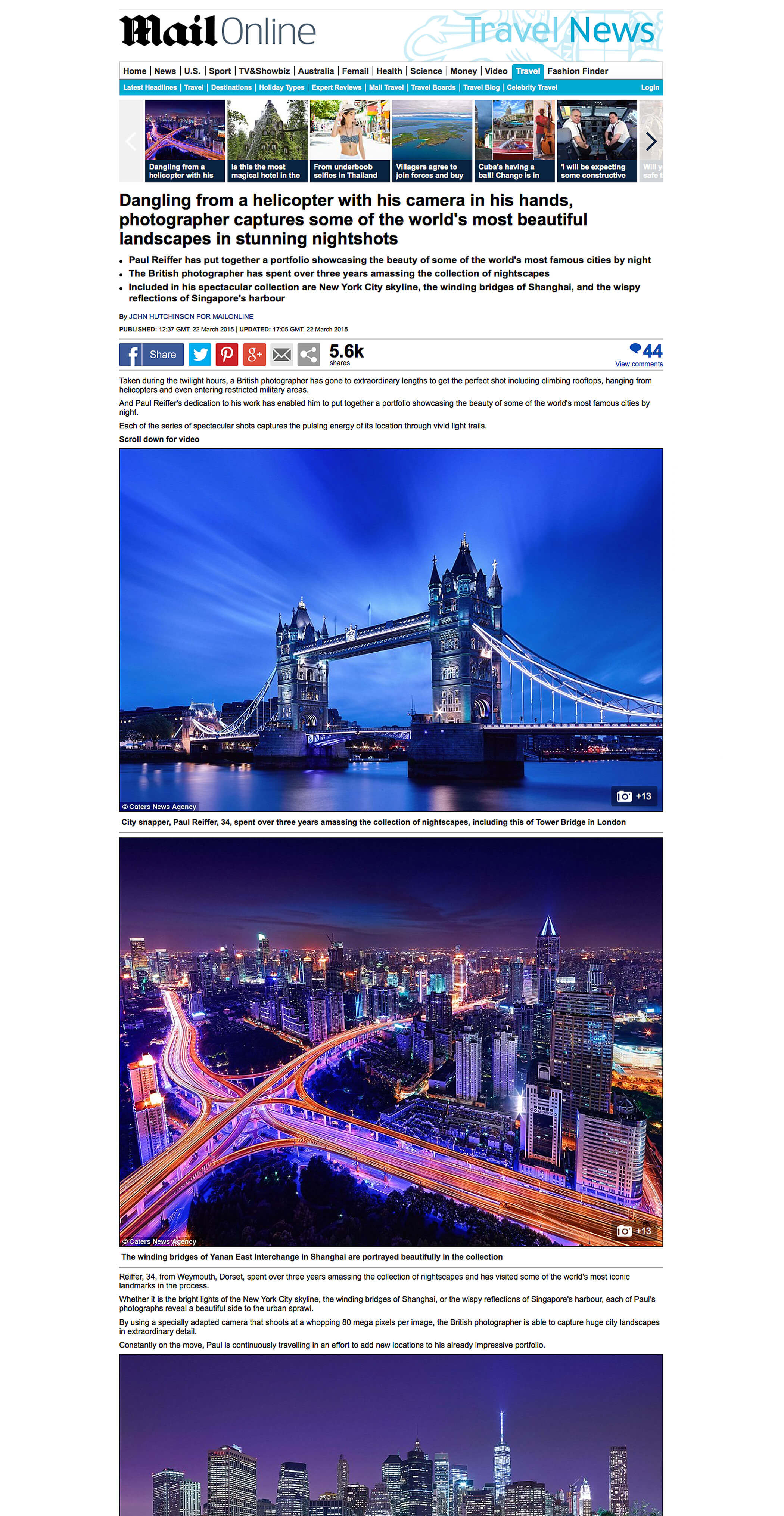 Daily Mail Feature – Cityscapes at Night